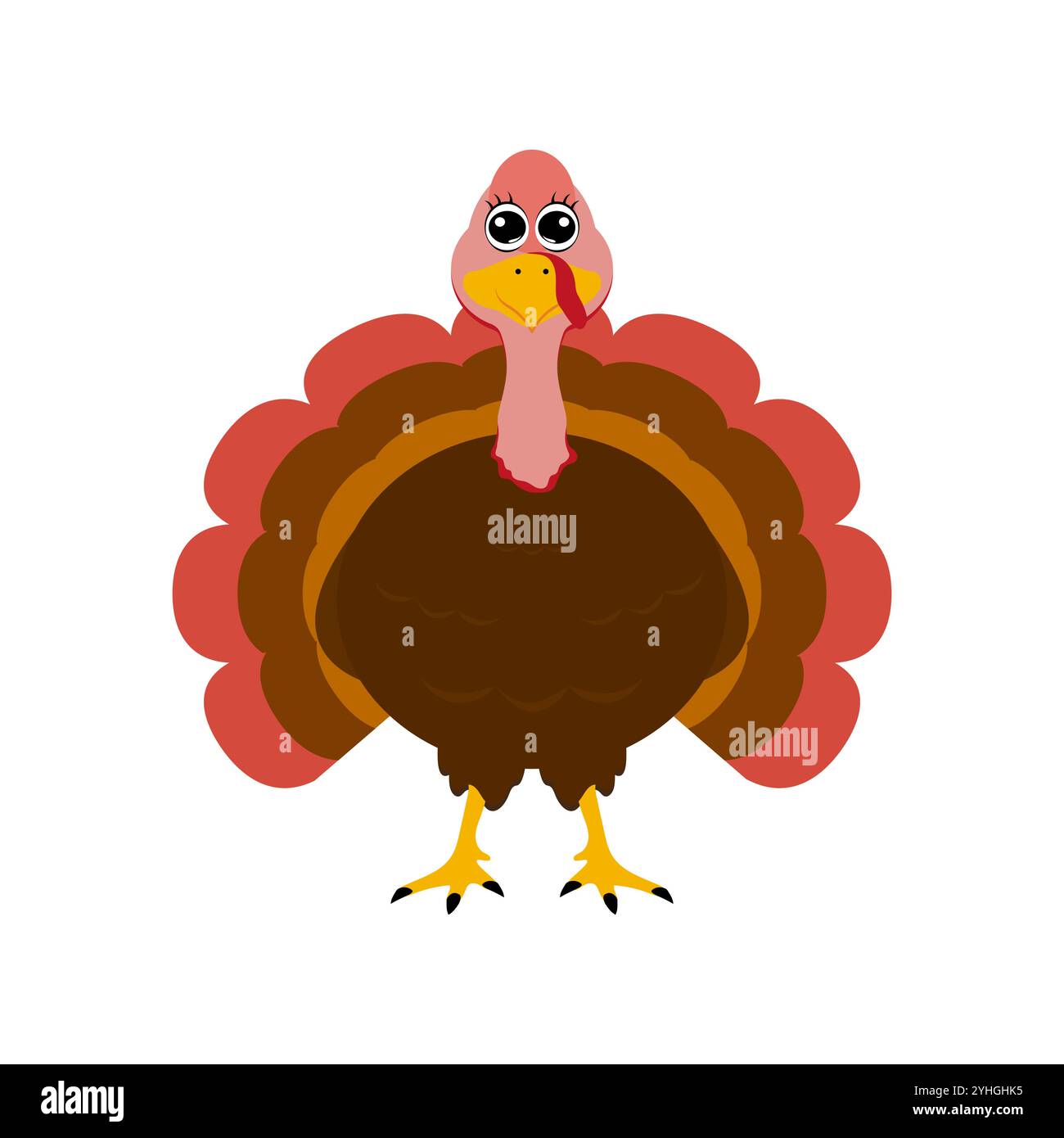 Turkey funny thanksgiving on white background Stock Vector Image & Art ...