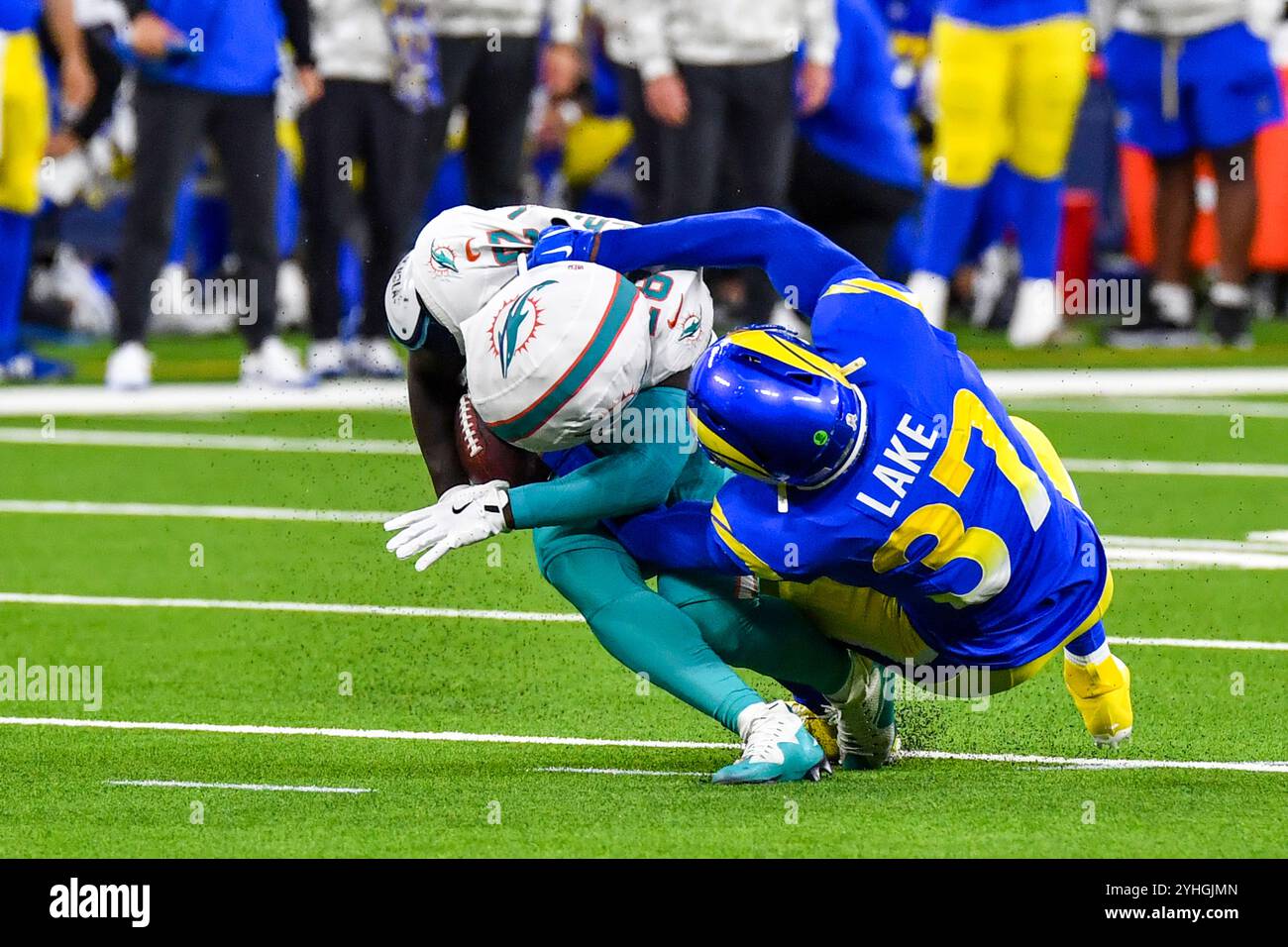 Inglewood, CA. 11th Nov, 2024. Los Angeles Rams safety Quentin Lake (37 ...