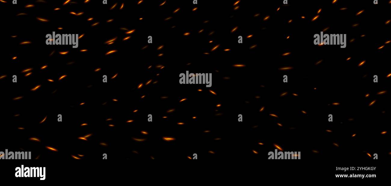 Fire sparks, abstract glowing embers, heat sparkles, flying flame ...