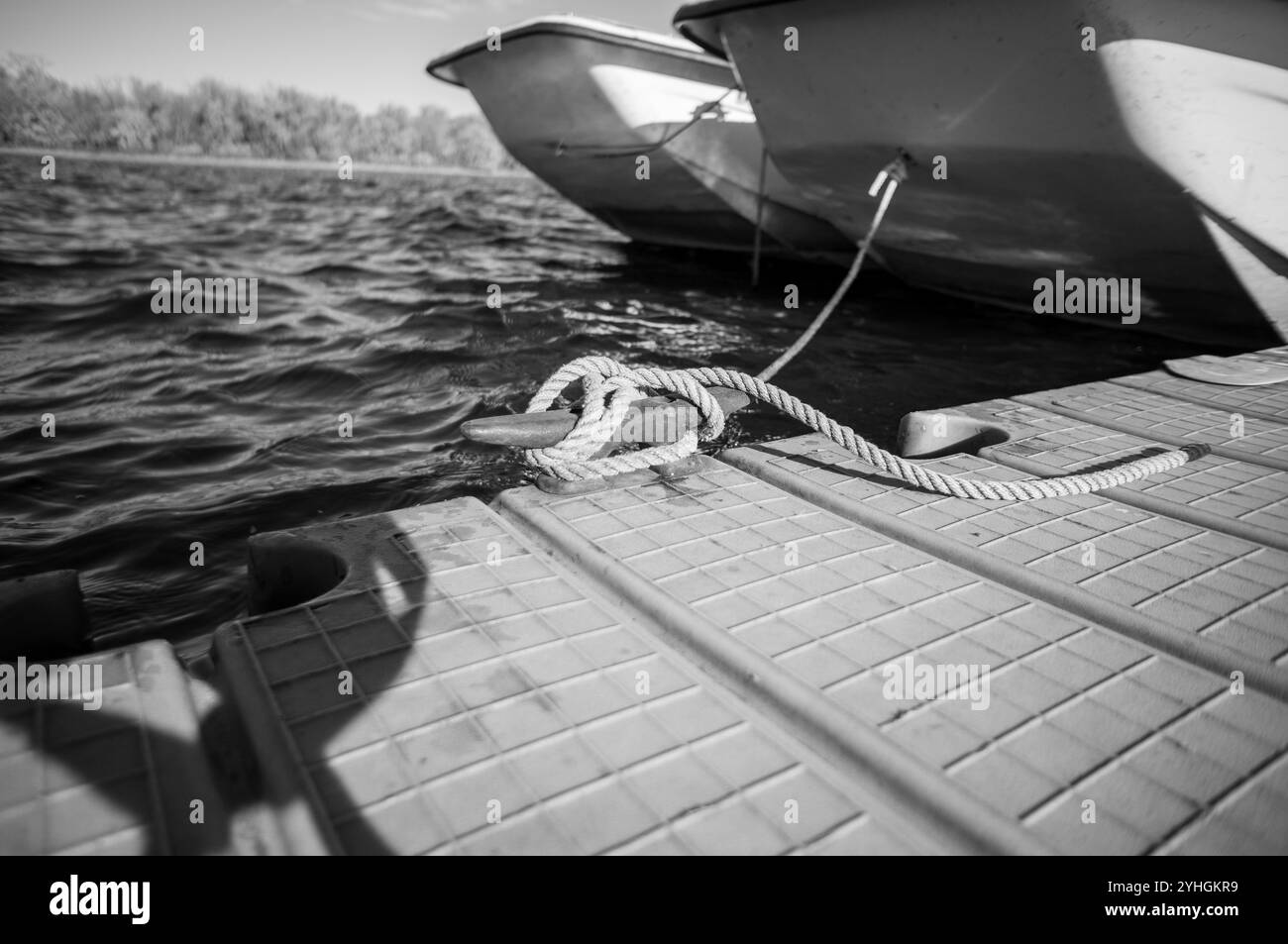 Boat dock lines Black and White Stock Photos & Images - Alamy