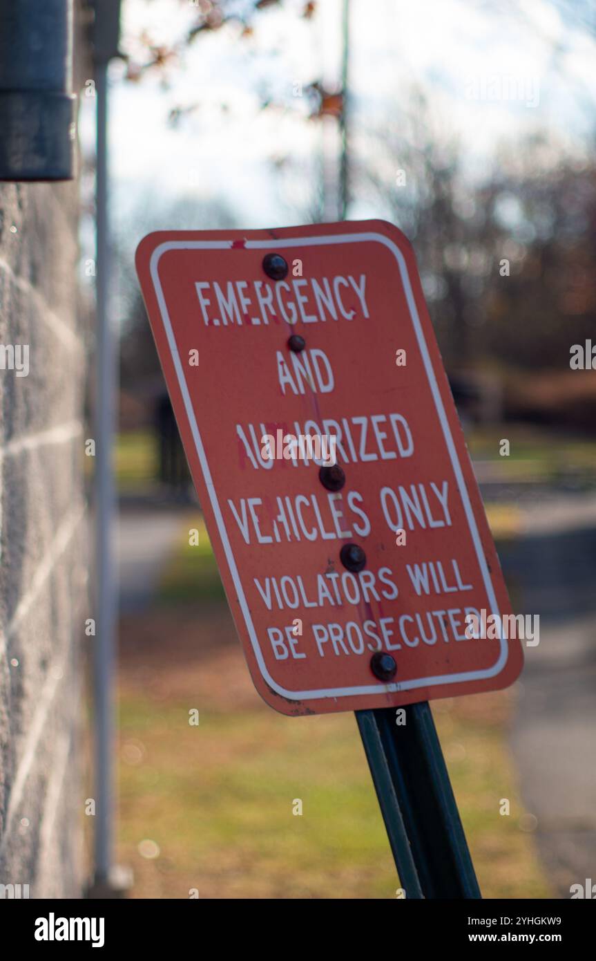 Authorized vehicle sign Stock Photo - Alamy