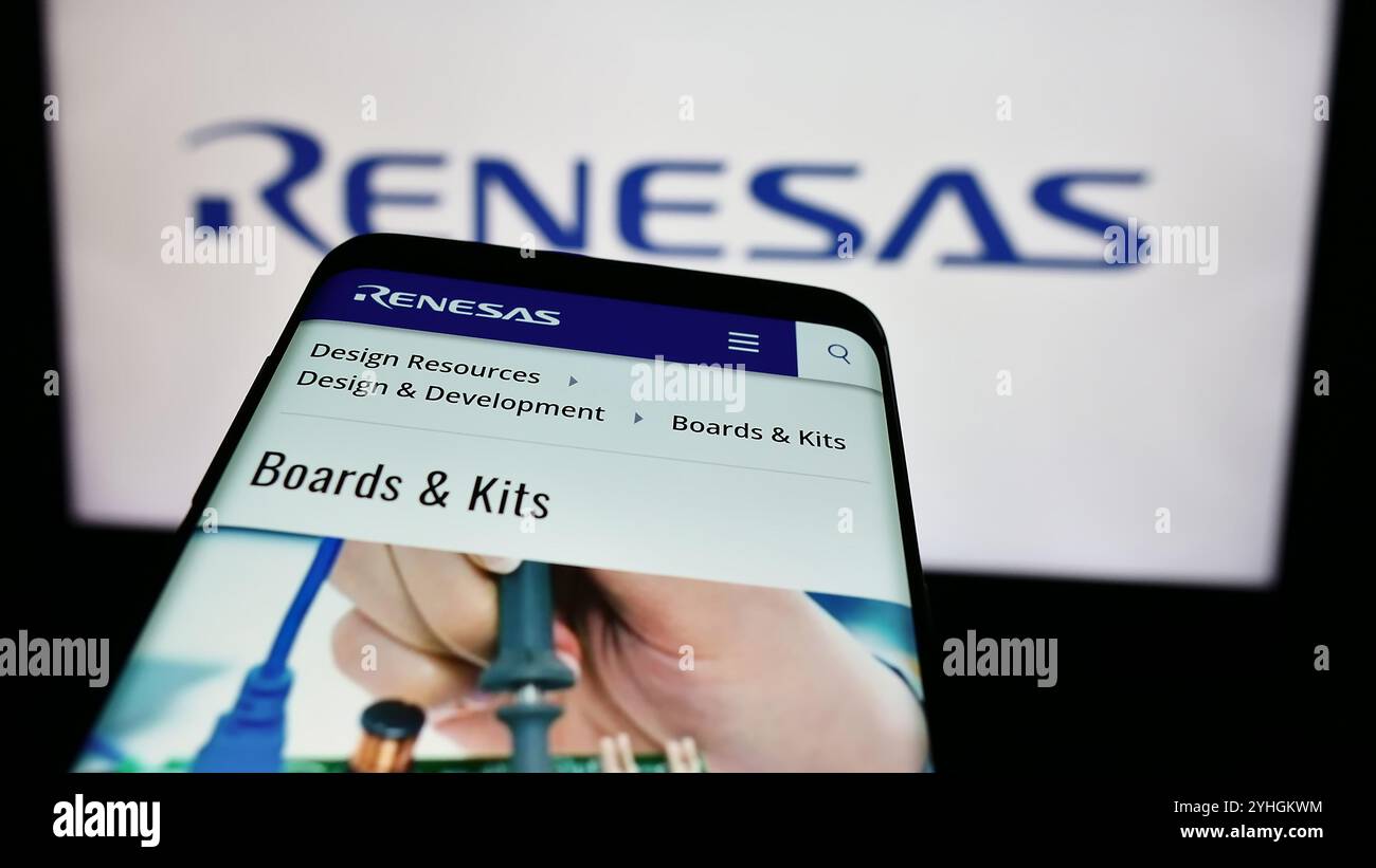 In this photo illustration, a smartphone with the website of Japanese ...