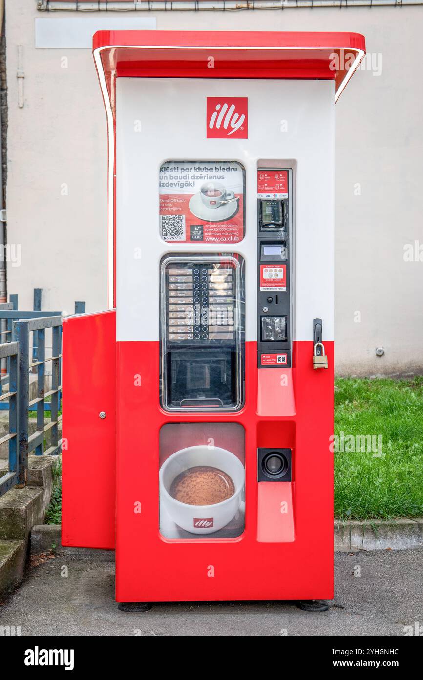 Riga, Latvia - August 20, 2024: ILLY automatic coffee vending machine ...