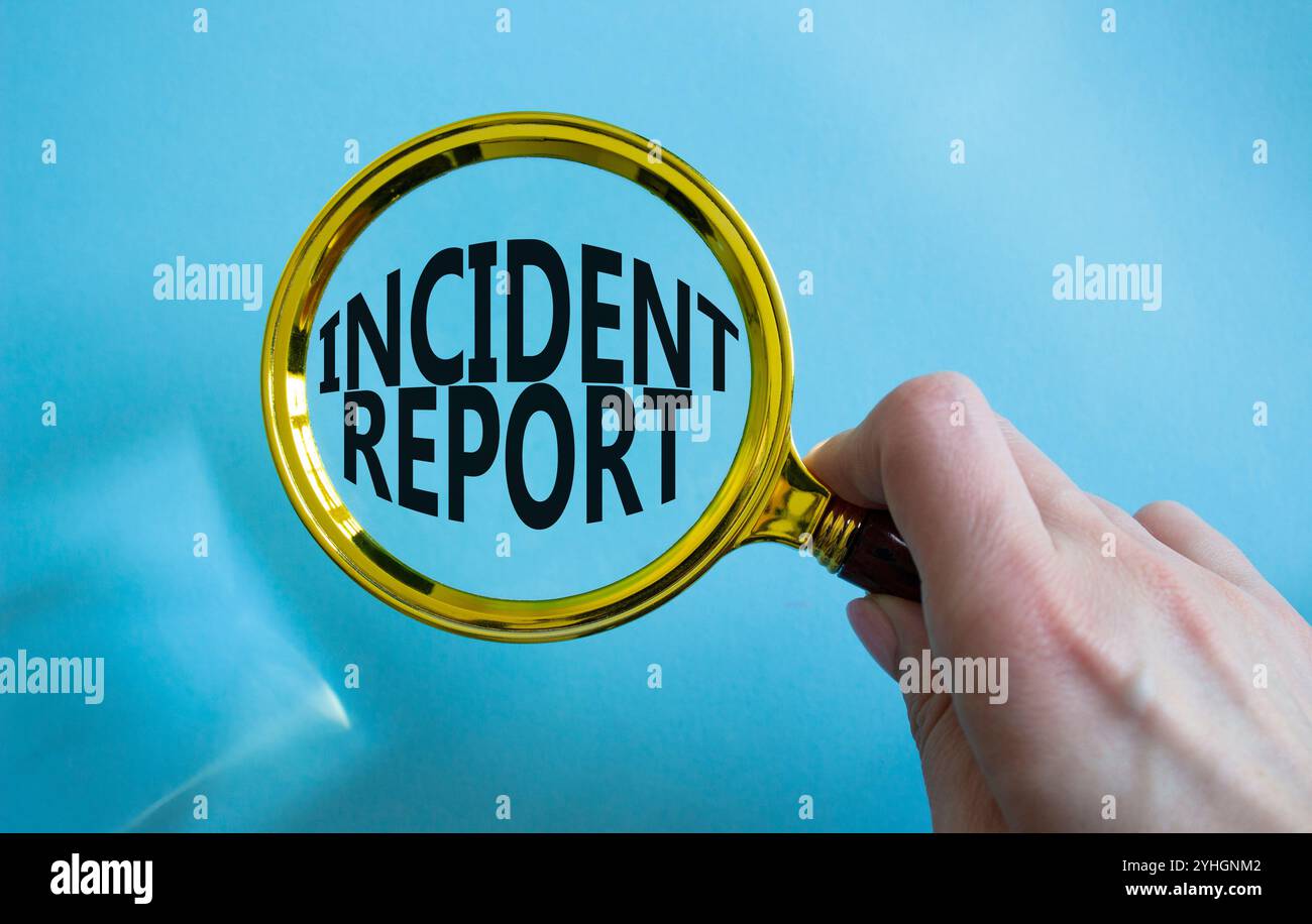 Incident Report symbol. Concept word Incident Report on magnifying ...