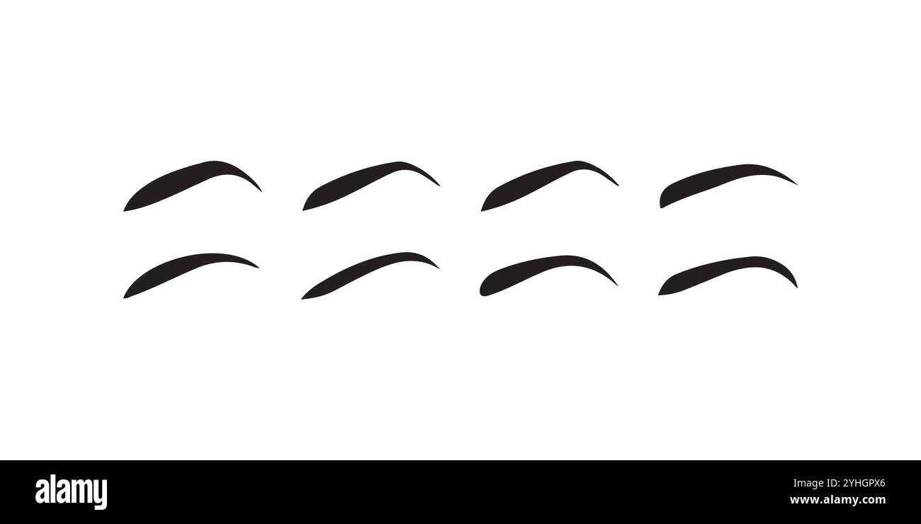 Set of eyebrow collection, eyebrows icon, Cartoon eyebrows shapes, thin ...