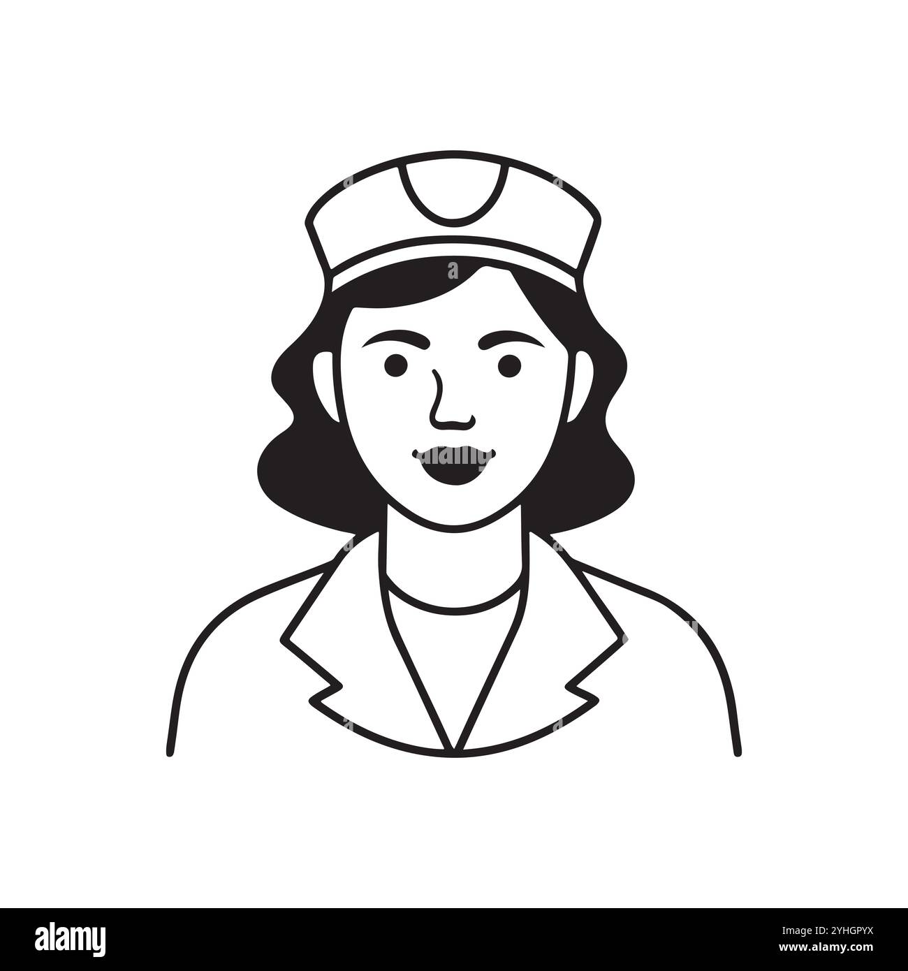 Nurse icon in line style. Doctor nurse icon outline, nurse thin line ...