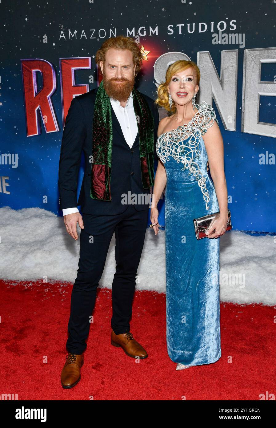 Kristofer Hivju, left, and wife Gry Molvær Hivju attend the Amazon MGM ...