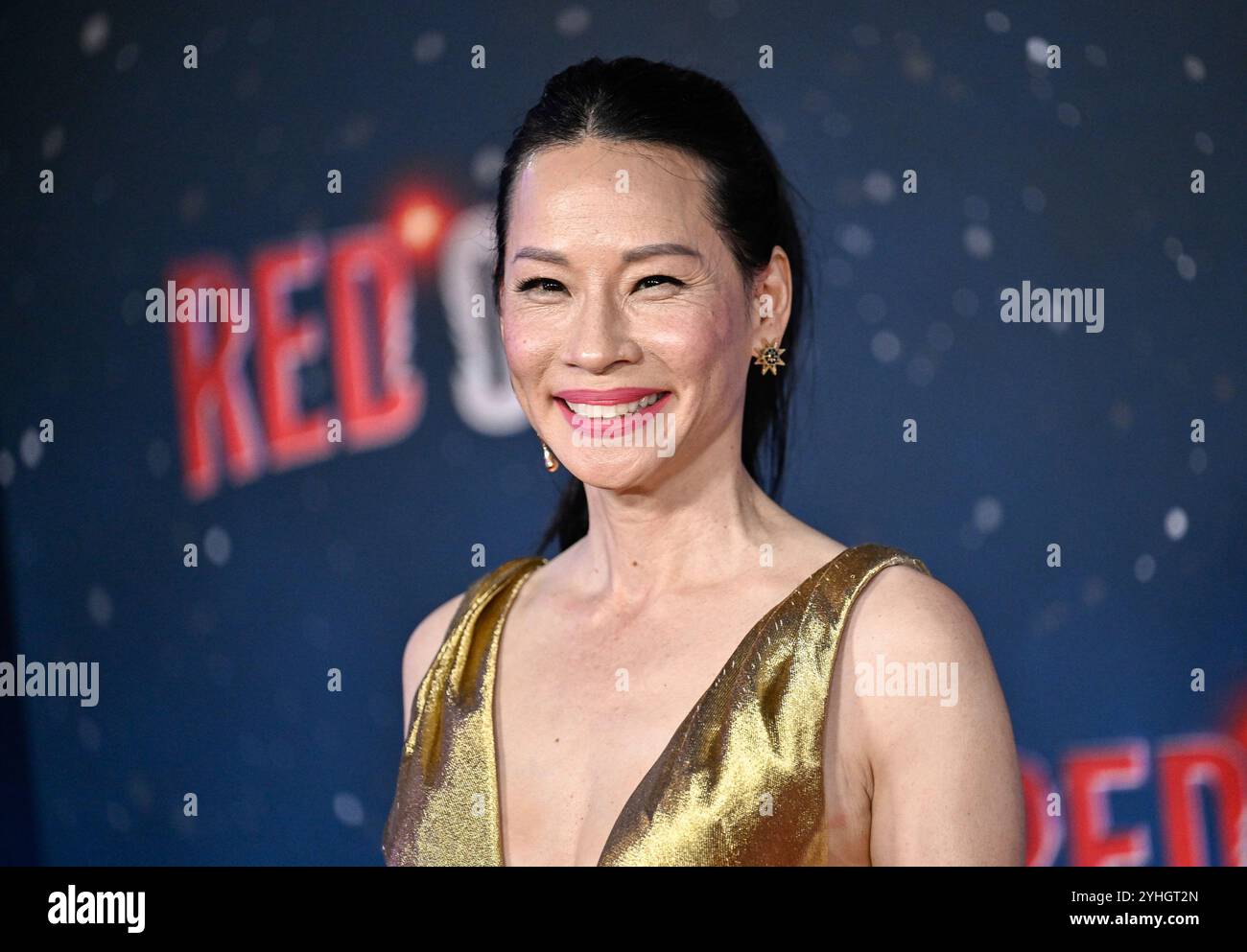 Lucy Liu attends the Amazon MGM Studios premiere of "Red One" at Alice ...