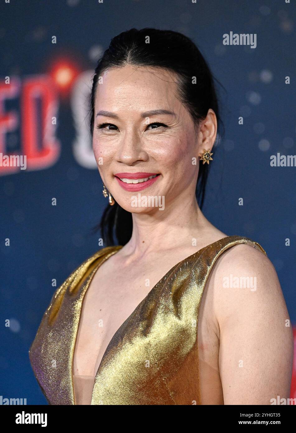Lucy Liu attends the Amazon MGM Studios premiere of "Red One" at Alice ...