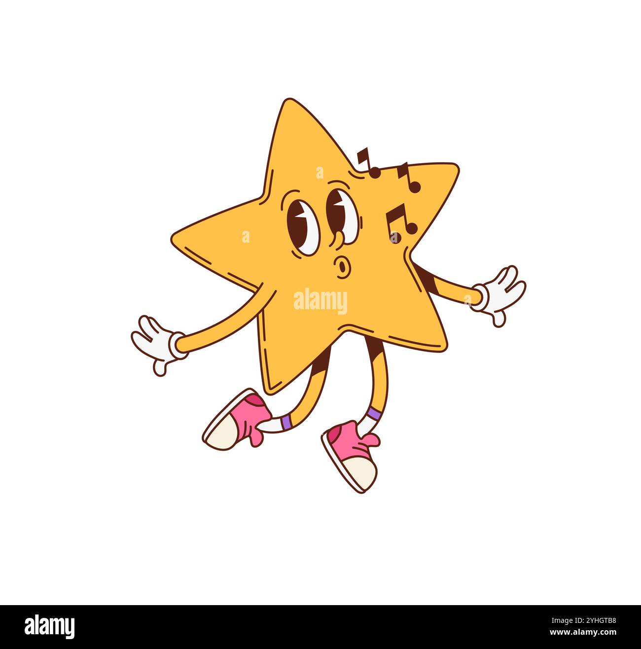 Groovy star geometric figure character. Preschool kids education basic ...