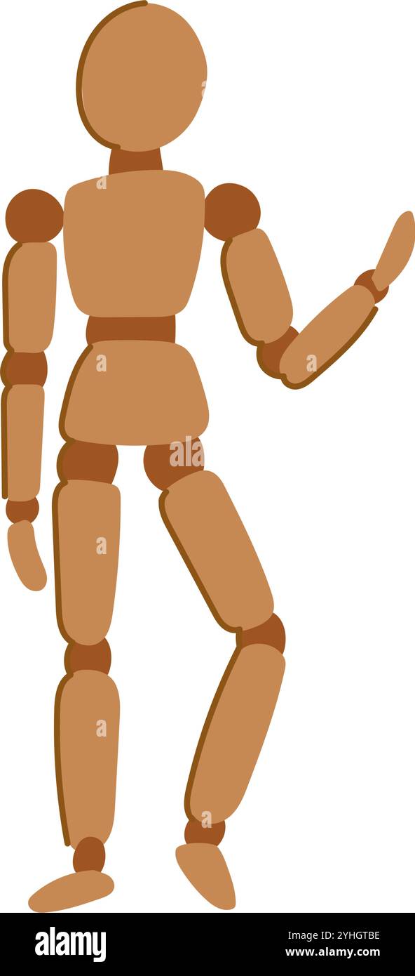 figure wood man model cartoon vector illustration Stock Vector Image ...