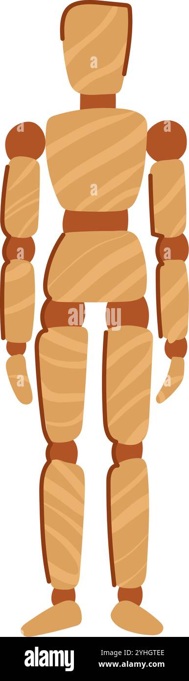 sculpture wood man model cartoon vector illustration Stock Vector Image ...