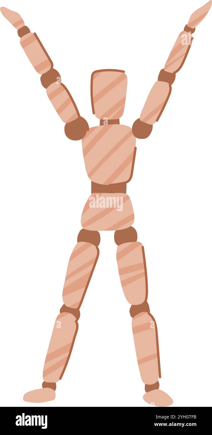 en wood man model cartoon vector illustration Stock Vector Image & Art ...