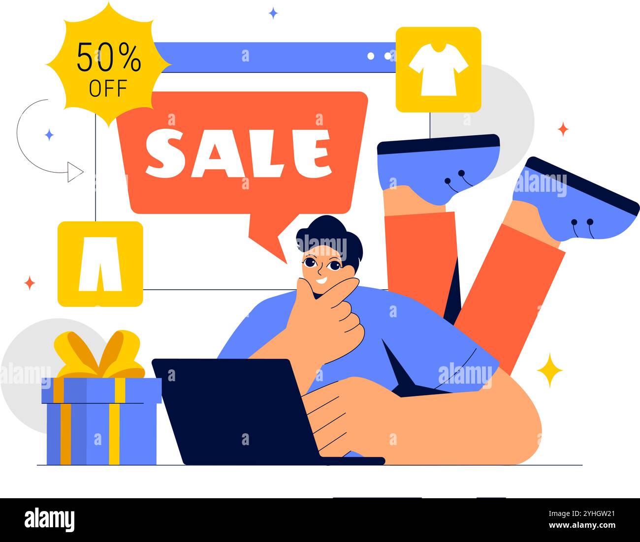 Shopping at saturday market Stock Vector Images - Alamy