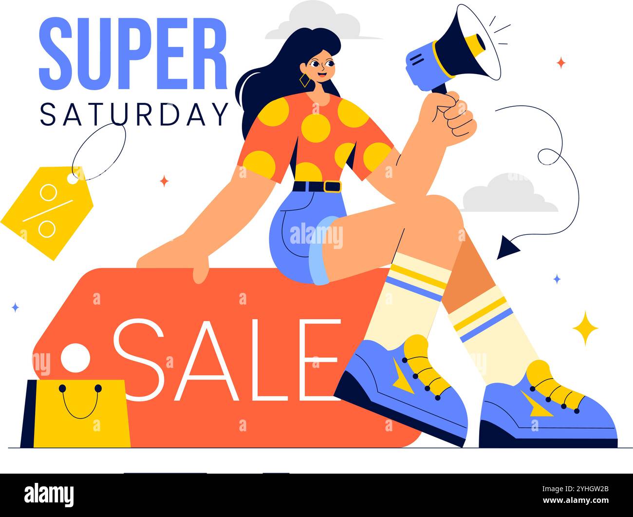 Shopping at saturday market Stock Vector Images - Alamy
