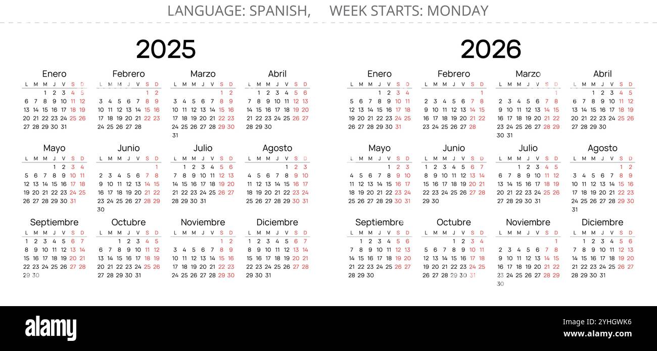 Calendario 2025 español hi-res stock photography and images - Alamy