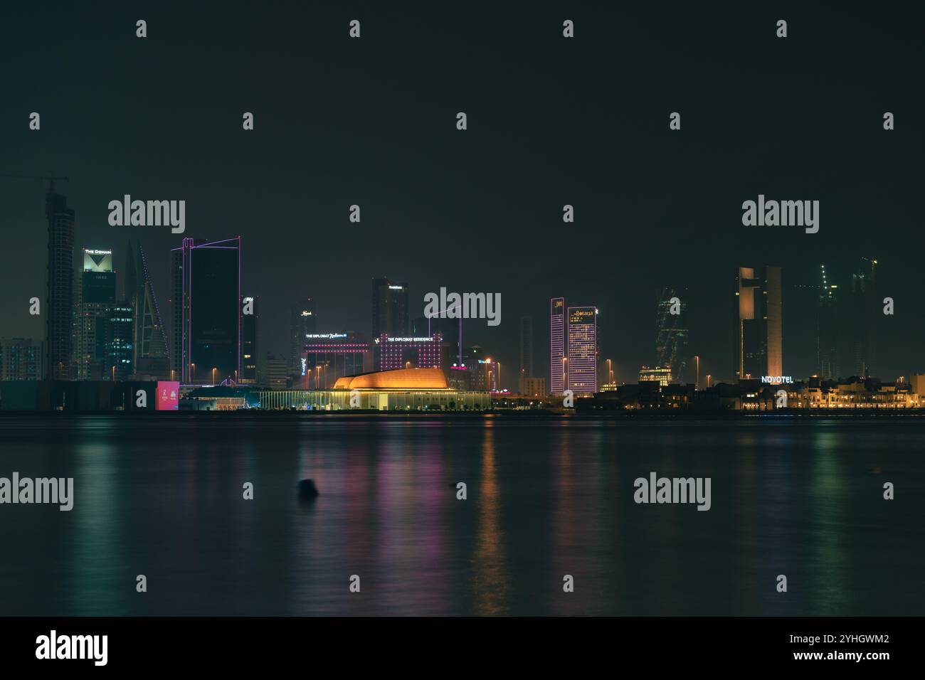 Bahrain National Theatre at night Stock Photo - Alamy