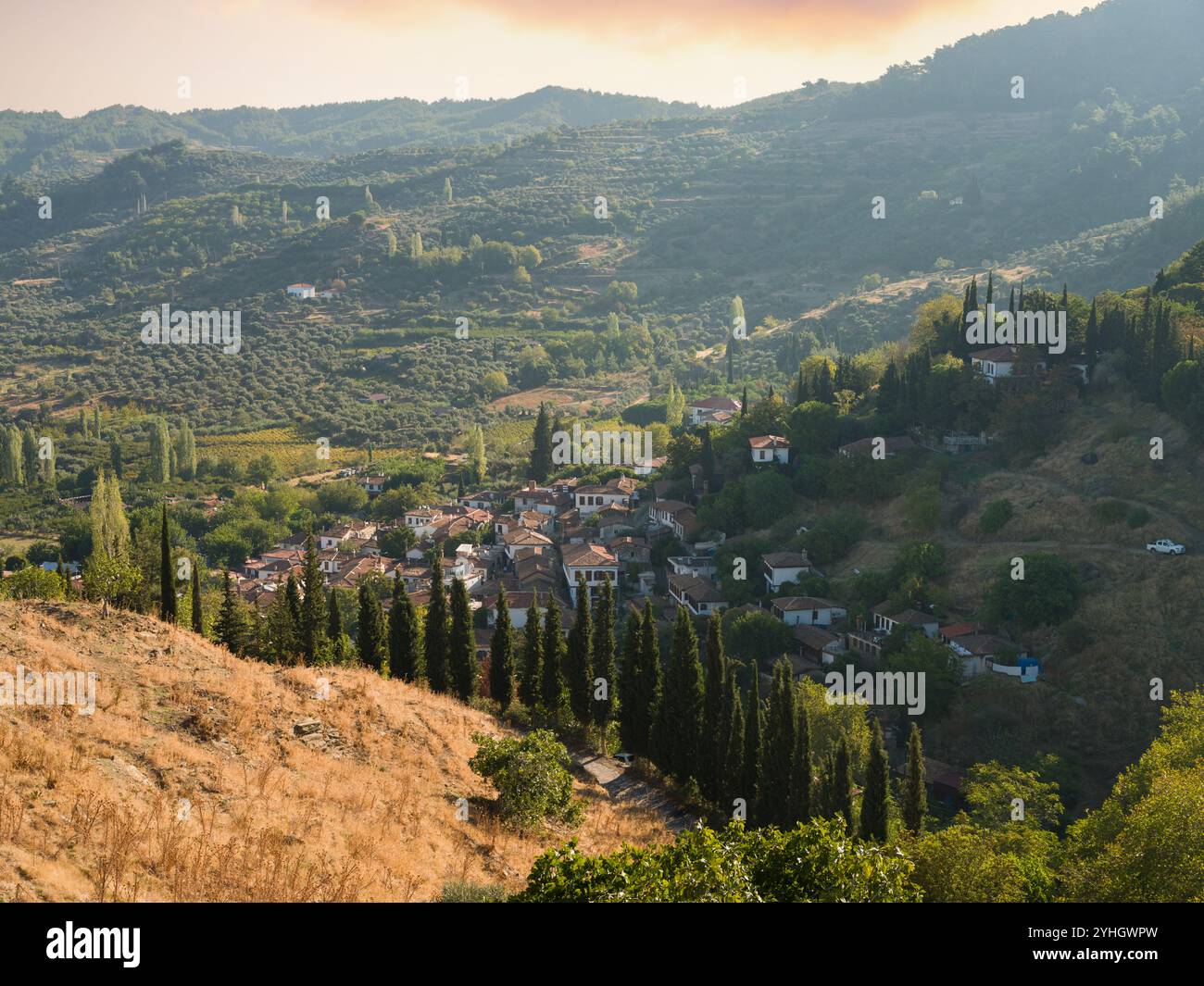 The historic and touristic town of Sirince. A former Greek village in ...