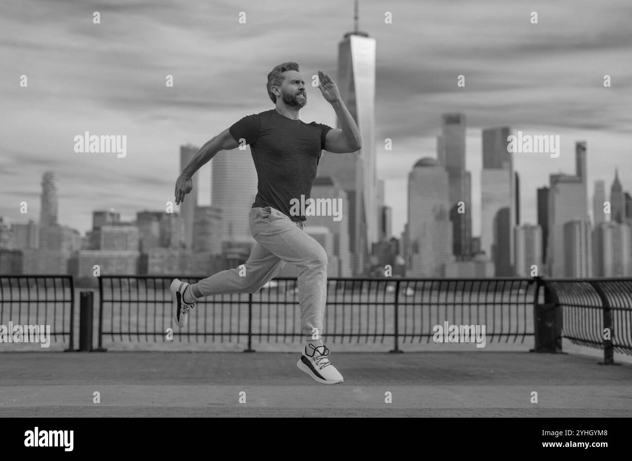 Run. Man Running in New York City Stock Photo - Alamy