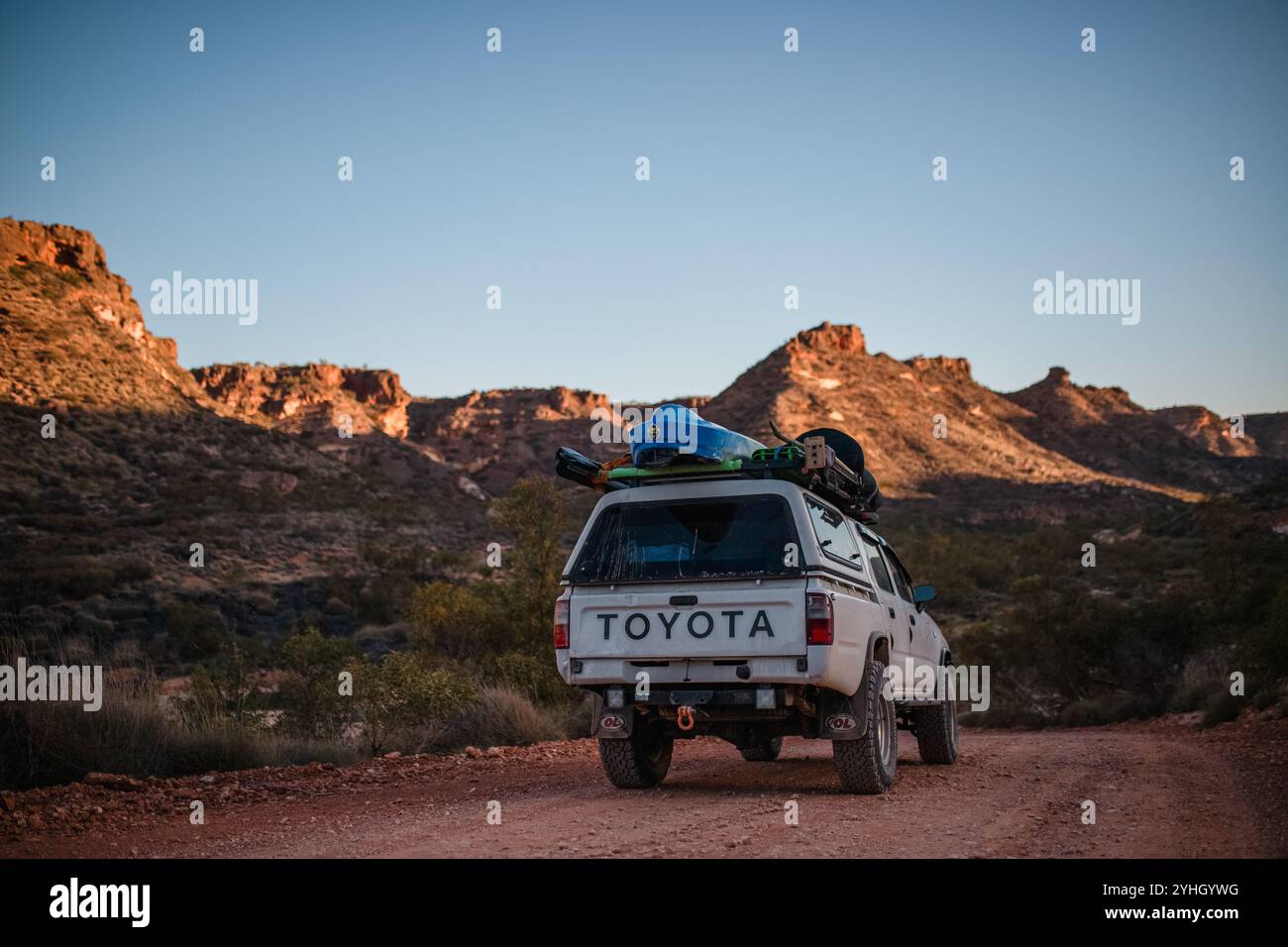 Kitted out 4WD adventuring at sunset through Cape Range National Park ...