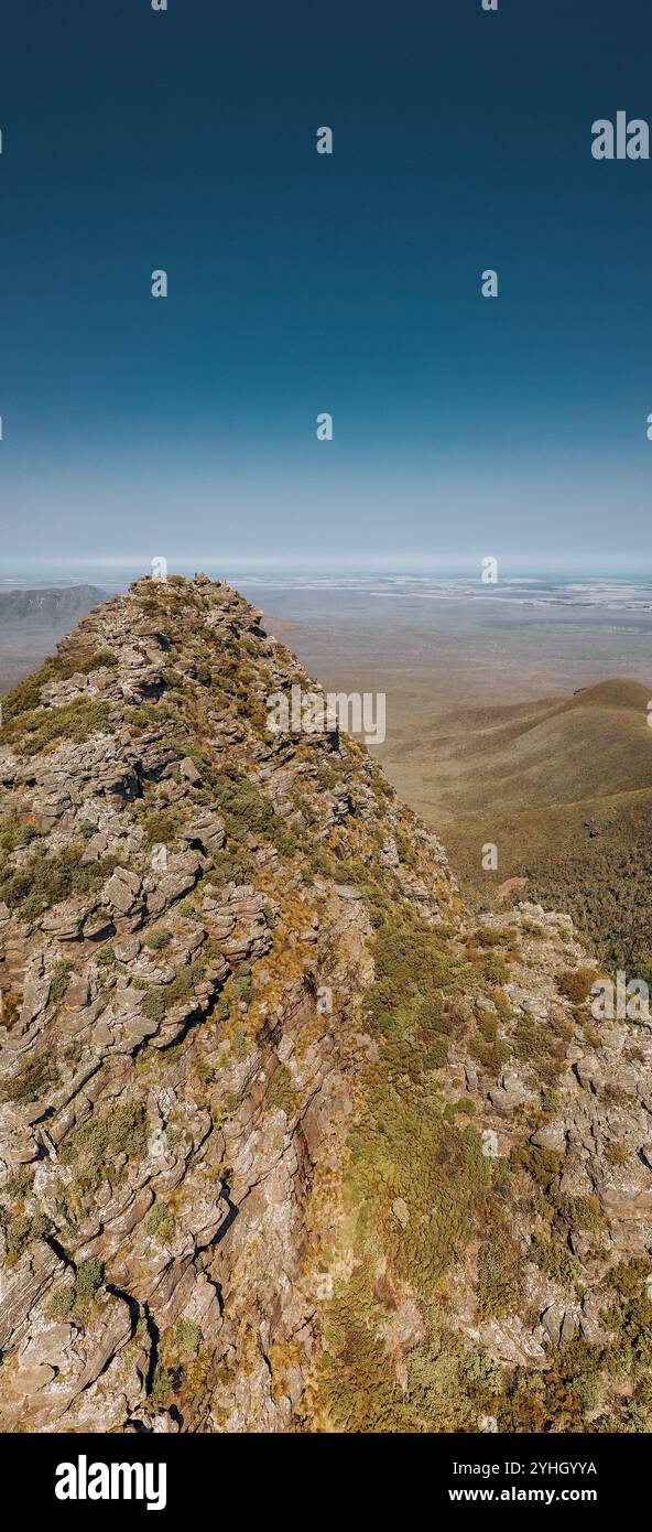 Vertical panoramic of Toolbrunup mountain peak in the Stirling Ranges ...