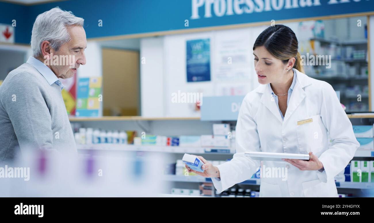 Old woman shopping in pharmacy hi-res stock photography and images - Alamy