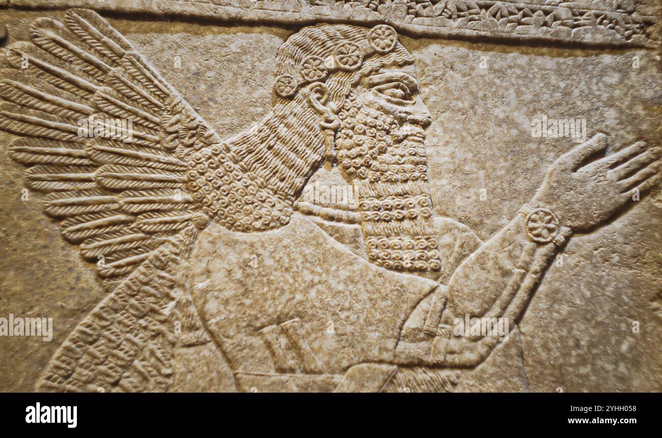 Close-up view on Winged Figure. Architectural Fragment Of Panel From ...