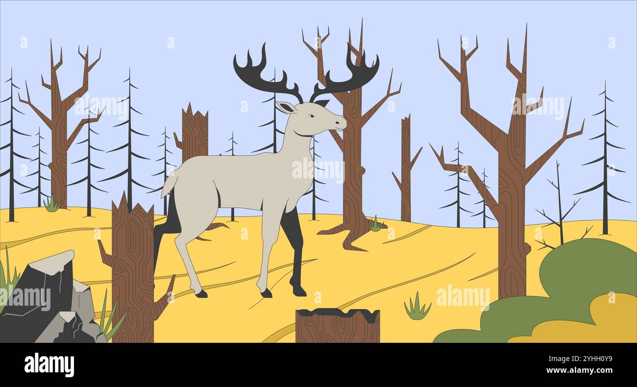 Deforestation flat illustration Stock Vector Image & Art - Alamy