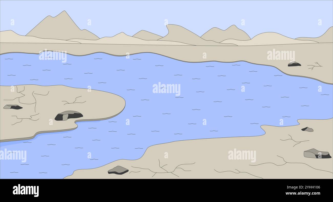 Rivers disappearing crisis flat illustration Stock Vector Image & Art ...