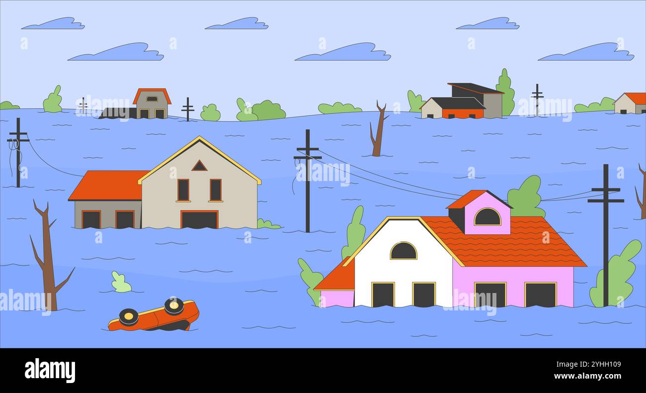 Floods danger flat illustration Stock Vector Image & Art - Alamy