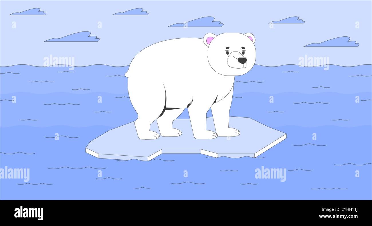 Polar bear ice melting Stock Vector Images - Alamy