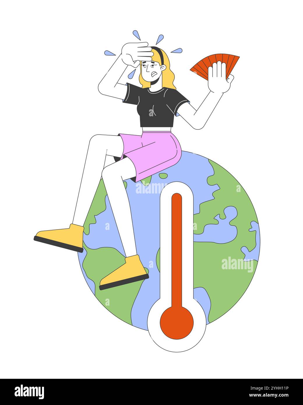 Global warming 2D illustration concept Stock Vector Image & Art - Alamy