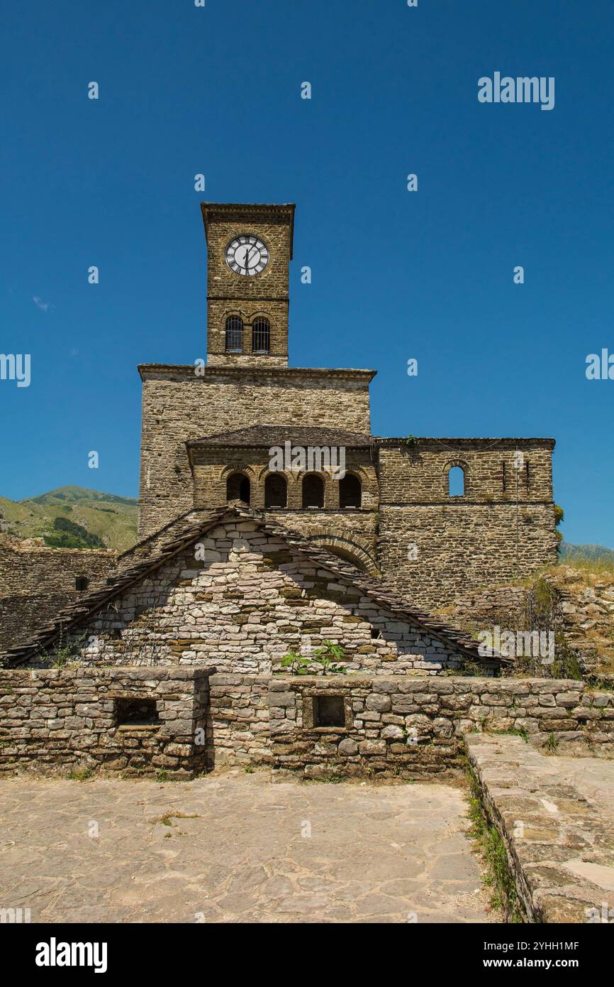 The iconic Clock Tower in Gjirokaster Castle,Albania.Early 19th century ...