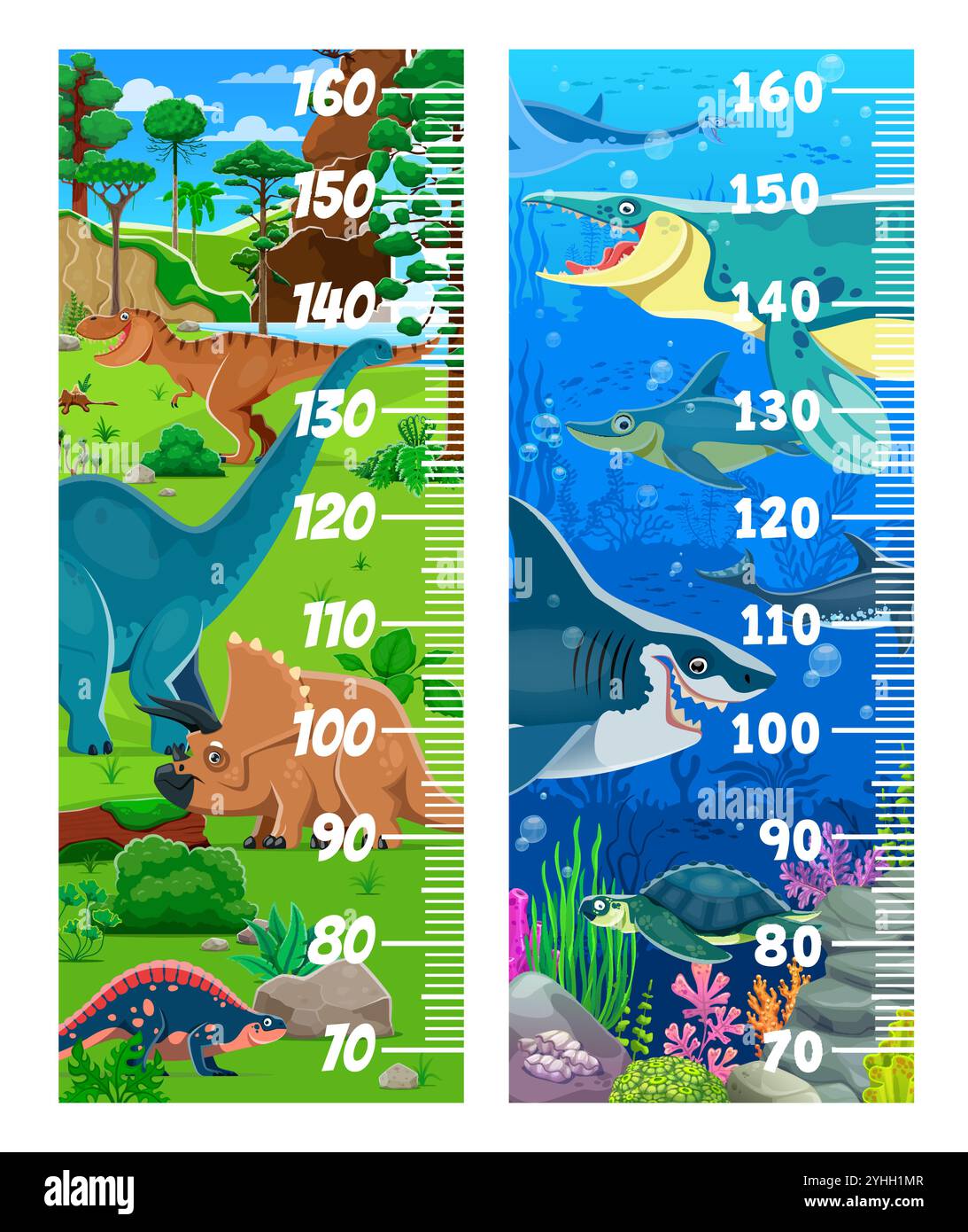 Dinosaur size chart hi-res stock photography and images - Alamy