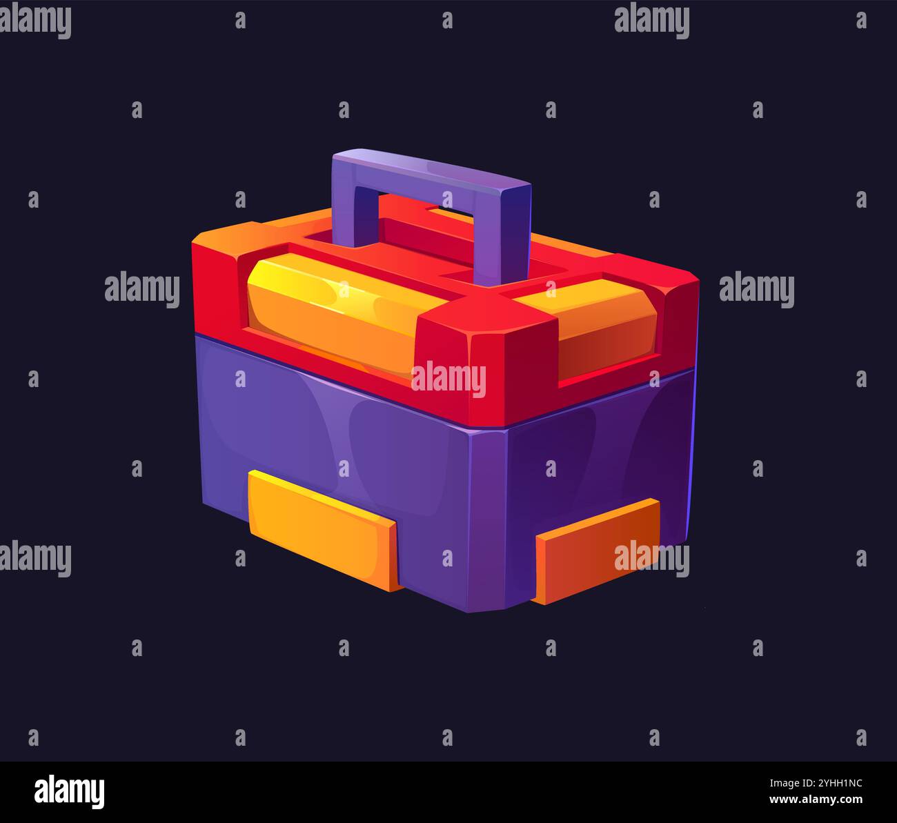 Cartoon futuristic Sci Fi game toolbox or space chest for galaxy ...