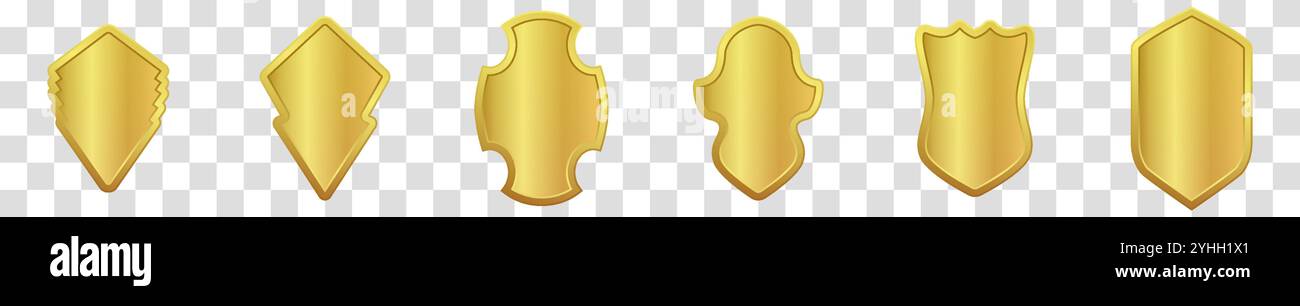 Glass and glossy sign trophy medal collection. Vector illustration. Set ...