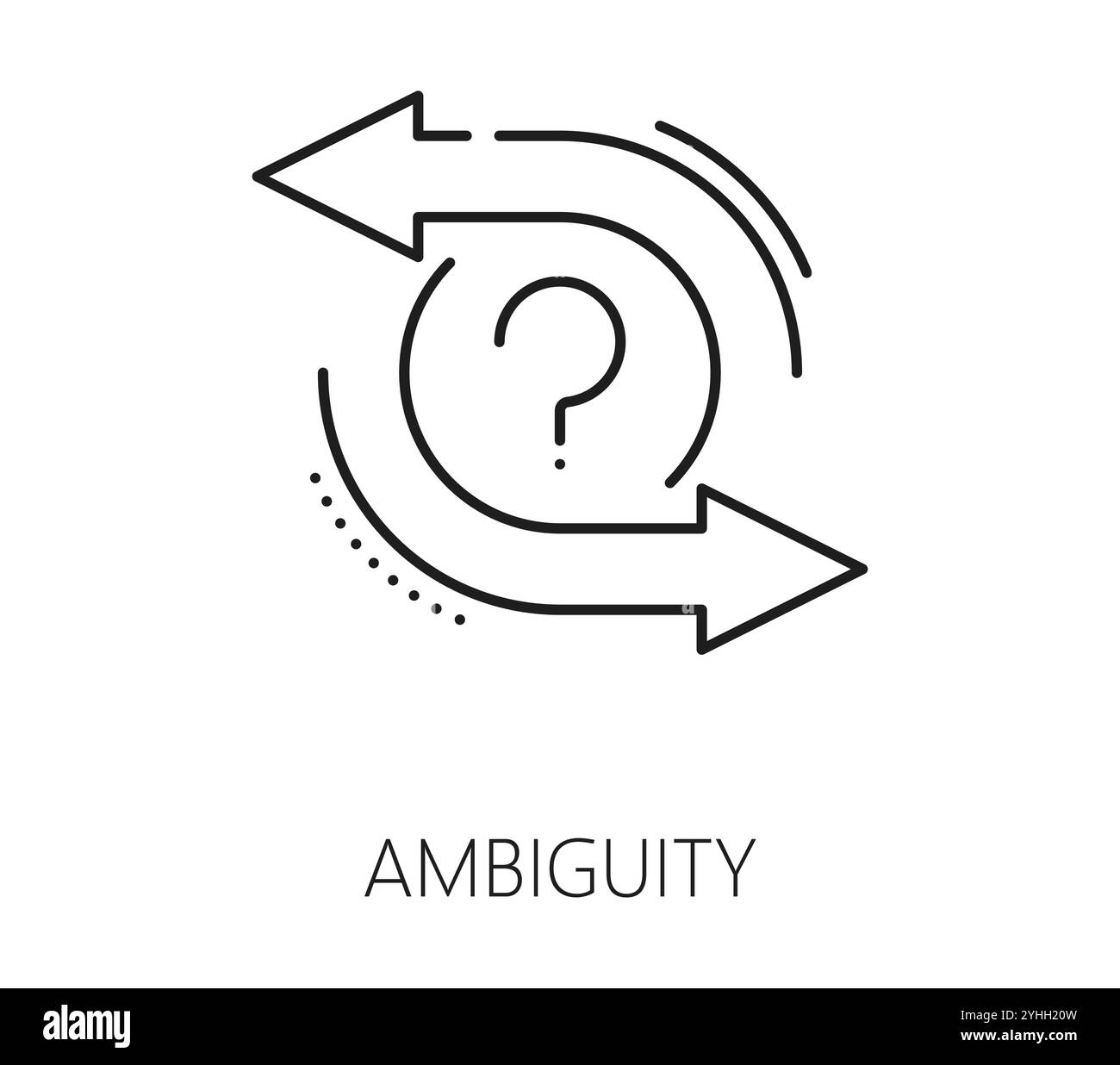 Data analytics and ambiguity analysis line icon. Company strategy ...