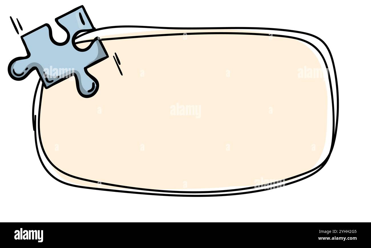 Simple vector template with puzzle element. Hand drawn frame for price ...