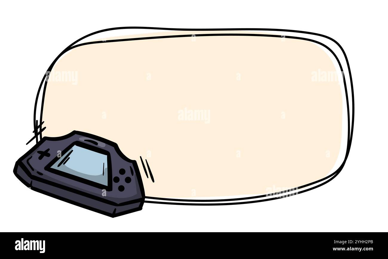 Vector template with computer game console. Hand drawn frame for price ...