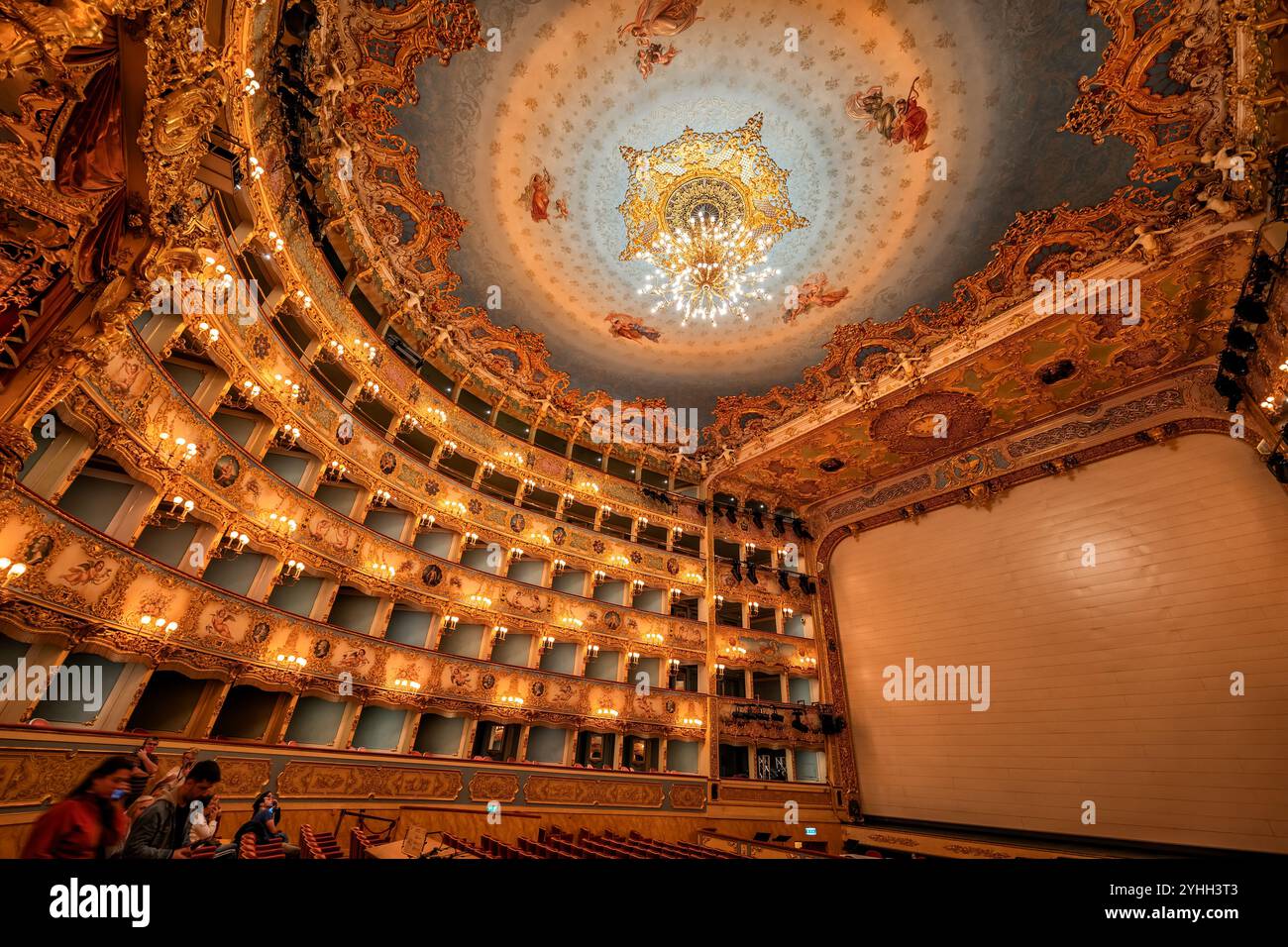 Teatro La Fenice opera house interior in city of Venice, Italy ...