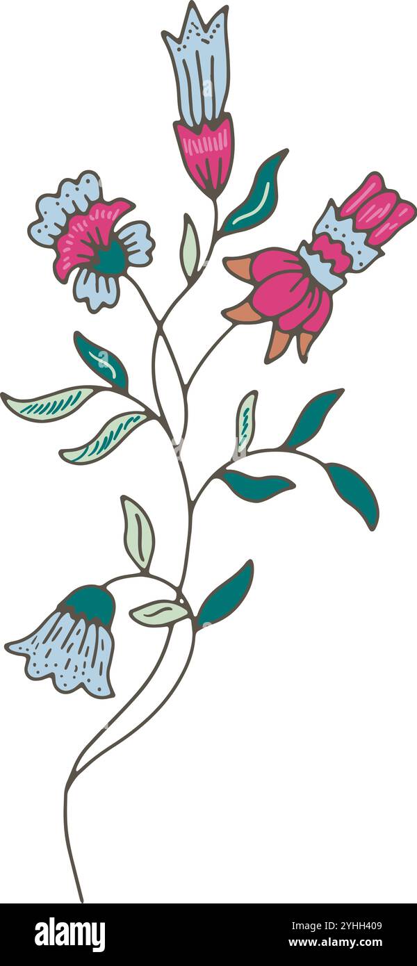 Detailed Floral Branch Illustration vector Stock Vector Image & Art - Alamy