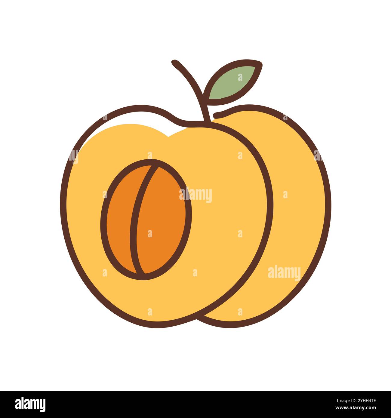 simple vector illustration of a apricot, in a simple and clean style ...