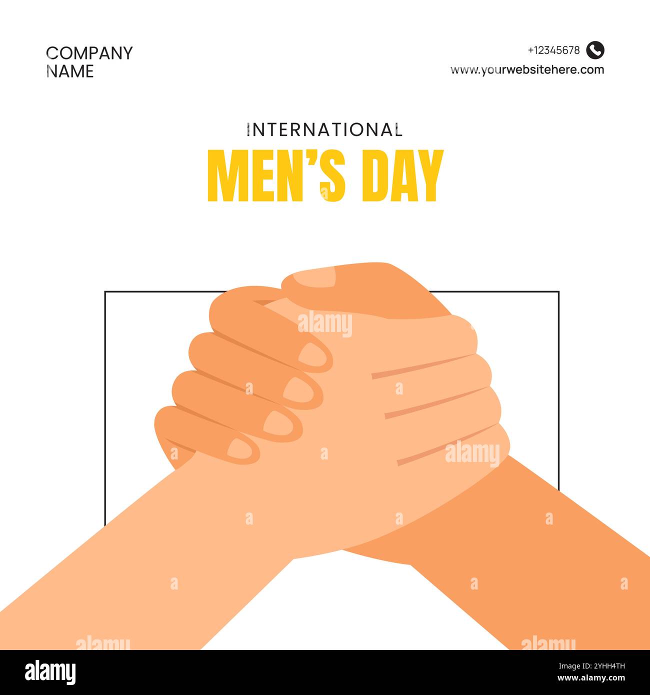 Cartoon Style Social Media Illustration for Celebrating Men's Day Stock ...