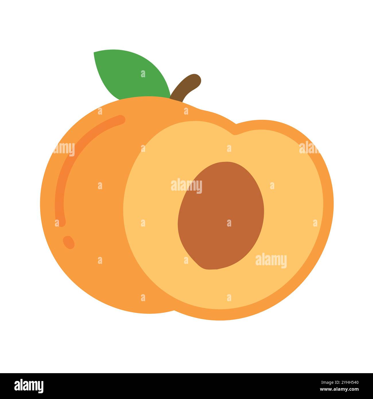 simple vector illustration of a apricot, in a simple and clean style ...