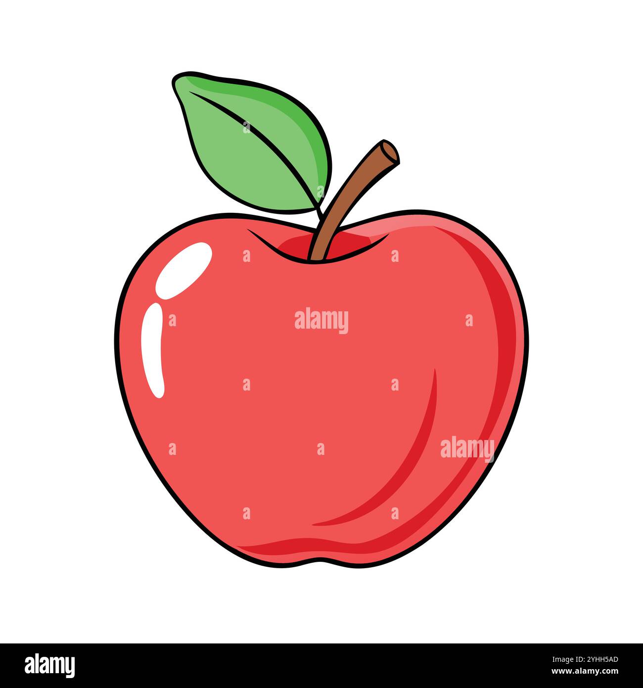 simple vector illustration of a apple, in a simple and clean style ...