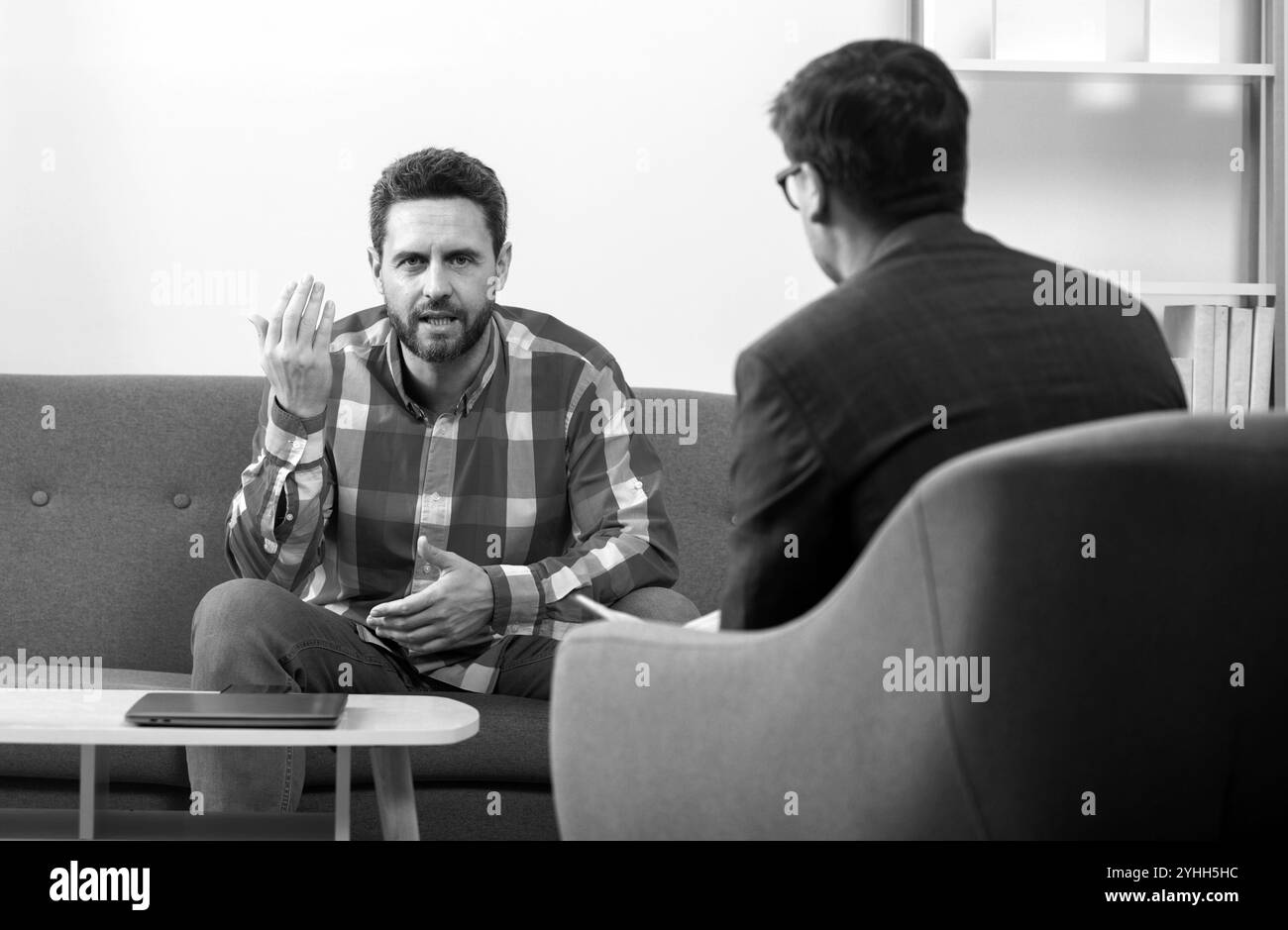 Middle aged man crisis. Solving problem. Psychology, mental therapy ...