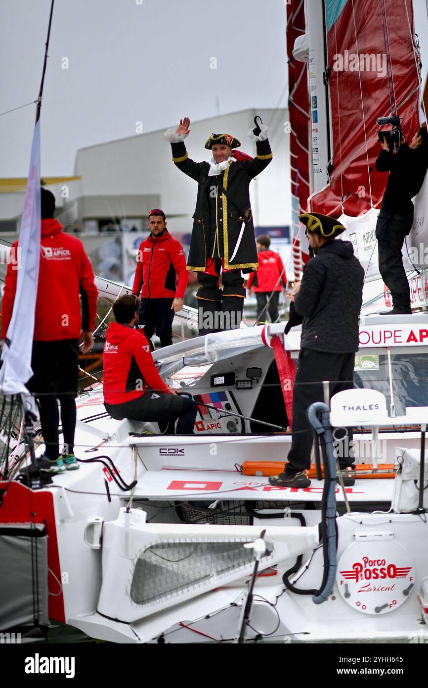 DAMIEN SEGUIN during the start of the 2024-2025 Vendée Globe, 10th ...