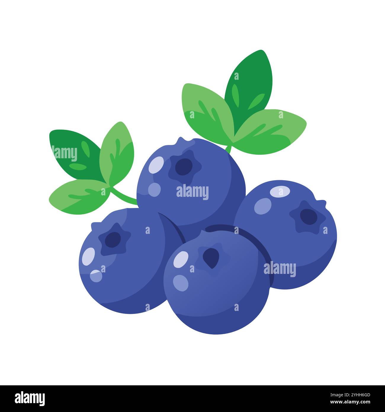 simple vector illustration of a blueberry, in a simple and clean style ...