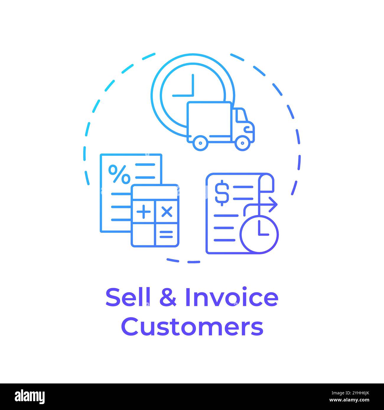 Sell and invoice customers blue gradient concept icon Stock Vector Image & Art - Alamy