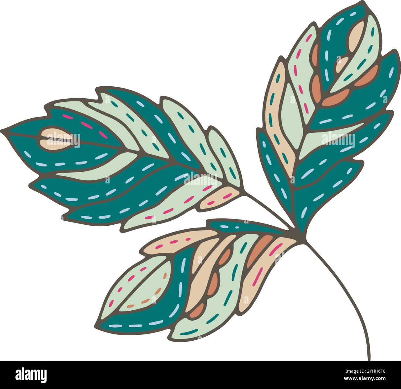 Stylized Leaf Branch Illustration vector Stock Vector Image & Art - Alamy
